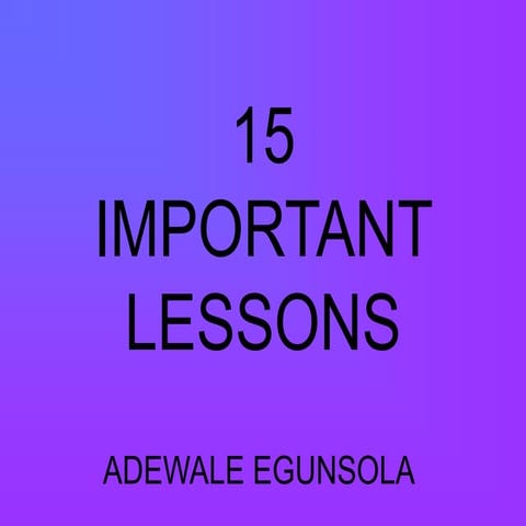15 important lessons | PDF