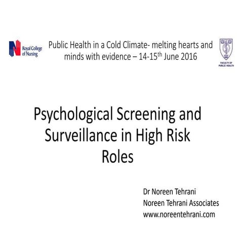 Psychological Screening and Surveillance in High Risk Roles | PPTX ...