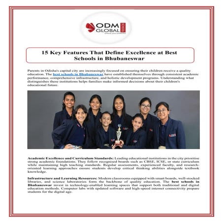 15 Key Features That Define Excellence at Best Schools in Bhubaneswar | PDF