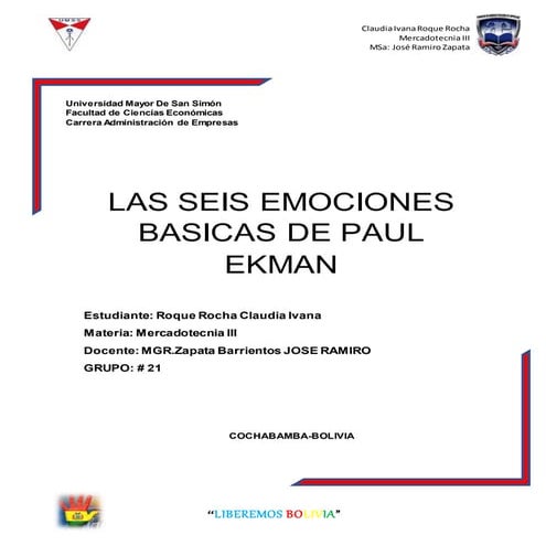 Las seis emociones basicas de de paul ekman | DOCX