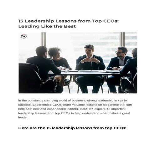 15 Leadership Lessons from Top CEOs: Leading Like the Best | CIO Women ...