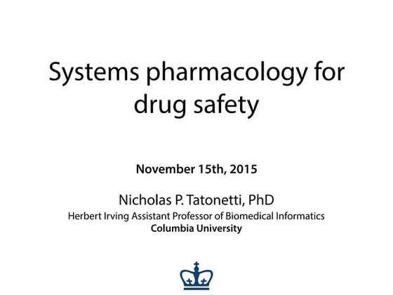 Nicholas Tatonetti presentations