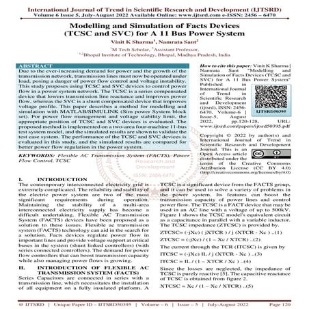 Modelling and Simulation of Facts Devices TCSC and SVC for A 11 Bus Power System | PDF