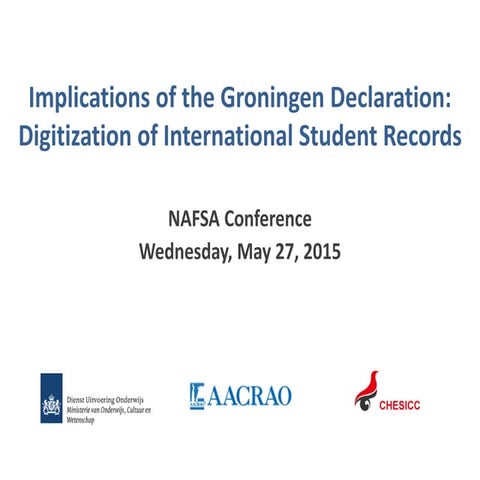 Implications of the Groningen Declaration: Digitization of International Student Records | PDF