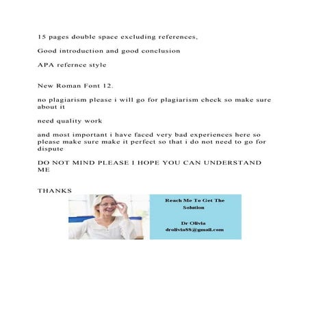 15 pages double space excluding references,Good introduction and.docx