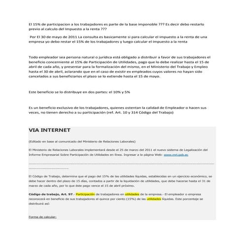 Calculo imp renta y utilidades | DOCX