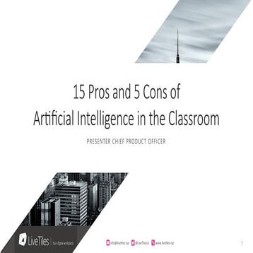 15 Pros and 5 Cons of Artificial Intelligence in the Classroom | PDF