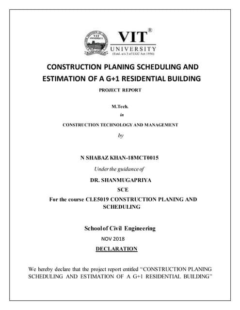 Construction Project Schedule Example- Residential Building | PDF ...