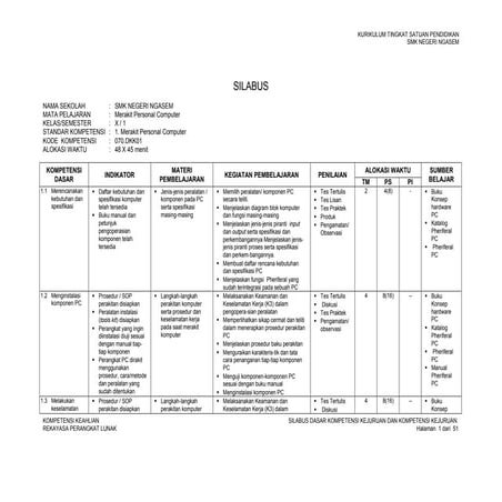 15 rpl silabus produktif | DOC