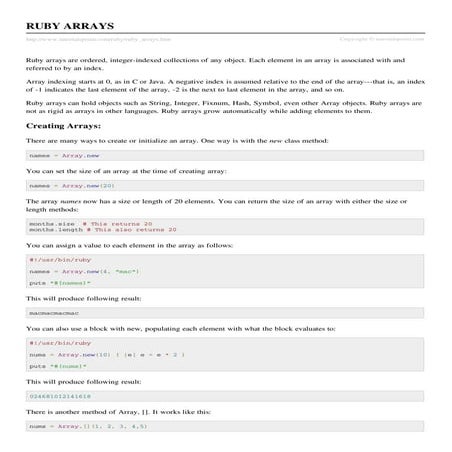 15 Ruby Arrays Pdf 
