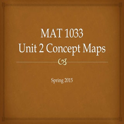 Mat1033 Unit 2 Concept Maps (Spring 2015) | PPTX