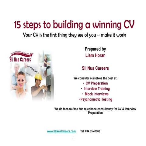 15 Steps to building a winning CV | PPT