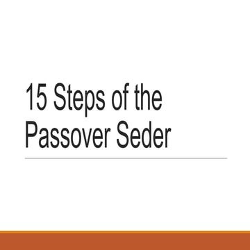 15 steps of the passover seder | PPT