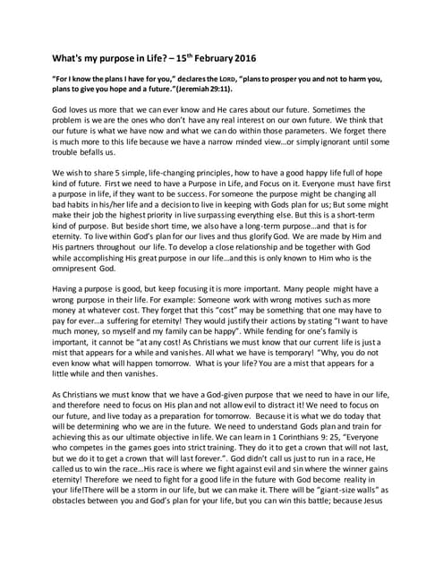 The purpose driven life | PPT