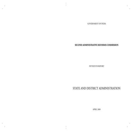 Second ARC(15th report)- state and district administration | PDF