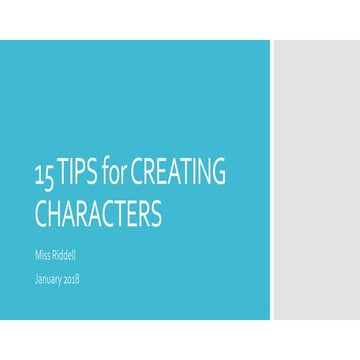 15 Tips for Creating Characters | PPTX