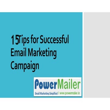 15 tips for successful email marketing campaign by PowerMailer.in