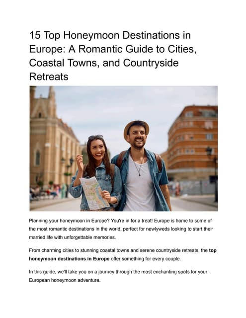 Best Honeymoon Destinations to Visit in Europe | Santorini | Greece | PDF