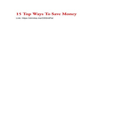 15 way to save money | PDF