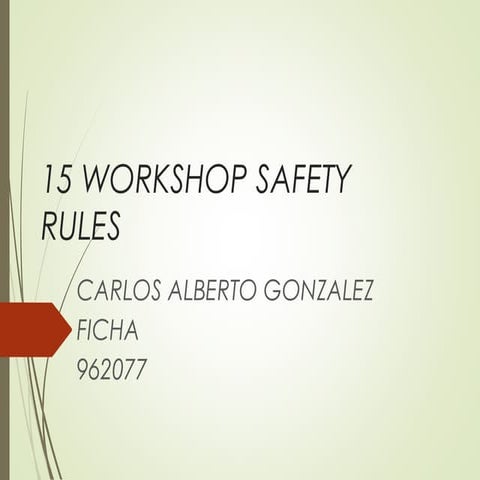 15 workshop safety rules | PPT