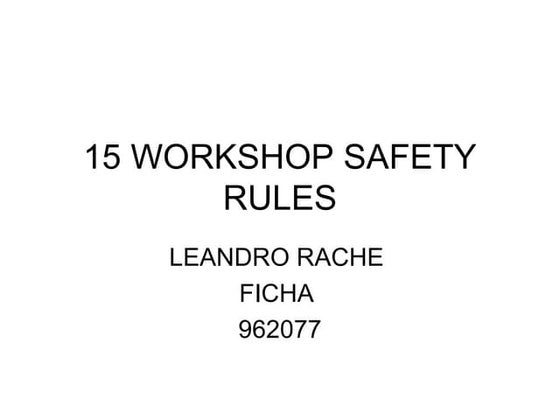 The basic workshop rules | PDF