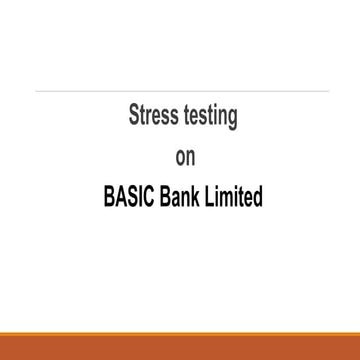 Stress Testing on Basic Bank Limited | PPTX