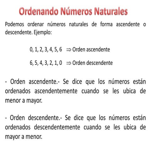 Orden Ascendente Y Descendente