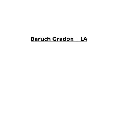 Rabbi Baruch Gradon | LA | Rabbi Gradon | PDF