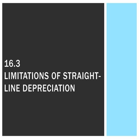 16.3 Limitations of straight-line depreciation | PPTX | Business ...