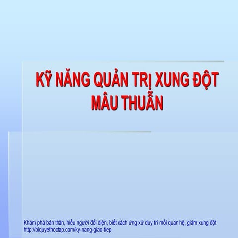 Ebook Kỹ Năng Quản Lý Xung Đột | PDF