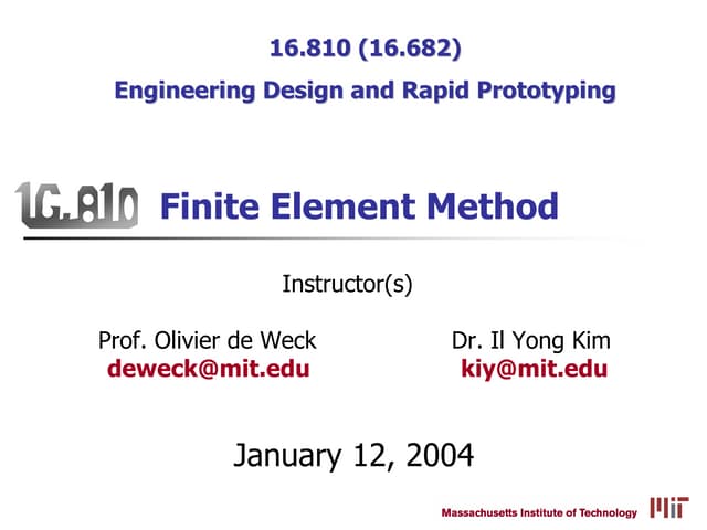INTRODUCTION TO FINITE ELEMENT ANALYSIS | PPTX