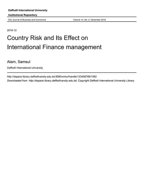 Country risk analysis | PPTX