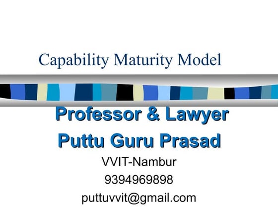 Capability Maturity Model (CMM) in Software Engineering | PPT