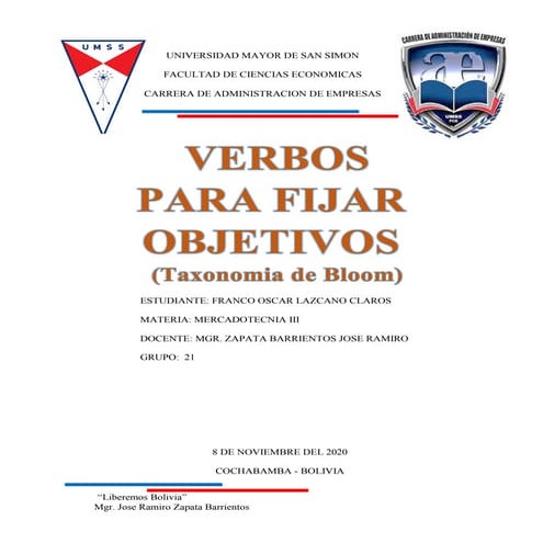 Verbos para fijar objetivos | DOCX