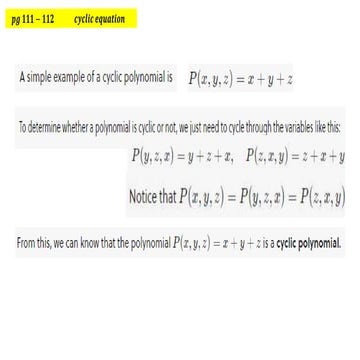 SUEC 高中 Adv Maths (Cyclic Equation) | PPTX