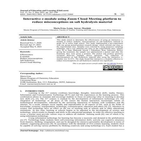 Interactive e-module using Zoom Cloud Meeting platform to reduce misconceptions on salt ...