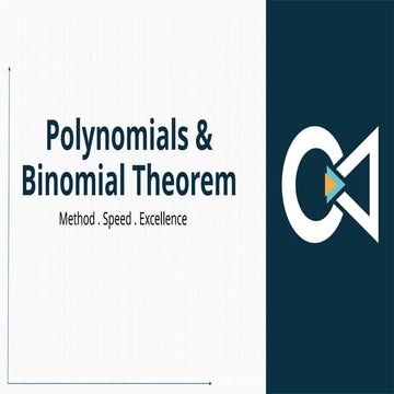 16. Polynomials Binomial Theorem ppt for | PPT