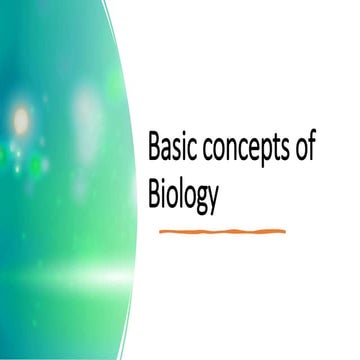 Basic concepts of biology Basic definition branches Main branches cell ...