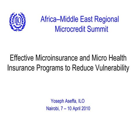 AMERMS Workshop 16: Effective Micro Insurance to Reduce Vulnerability ...