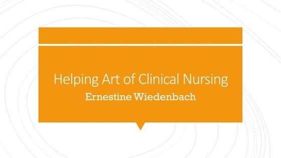 Ida Jean Orlando’s Nursing Process Theory | PPTX | First Aid | Injuries