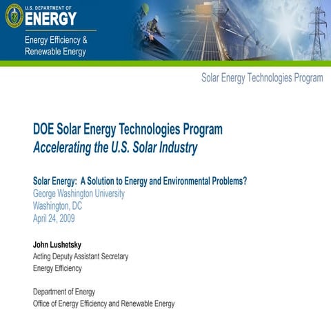 John Lushetsky | The DOE Solar Program | PPT
