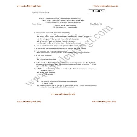 16 Mca English Language Communication Skills Set1 | PDF