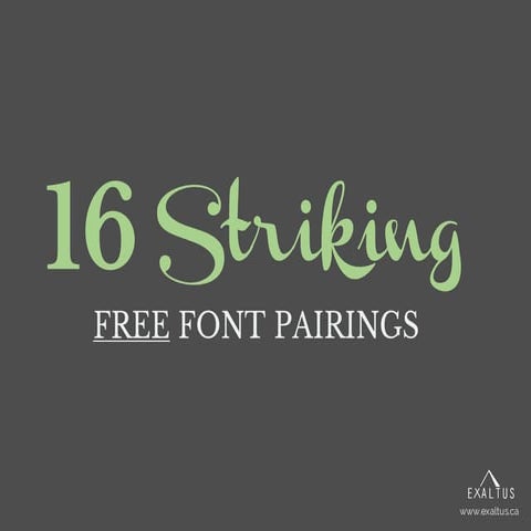 16 Striking Free Font Pairings | PDF