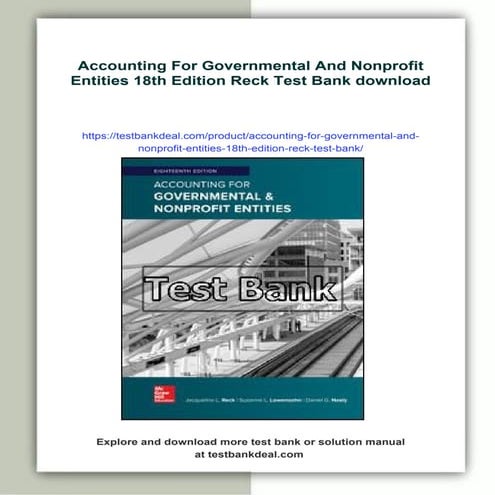 Accounting For Governmental And Nonprofit Entities 18th Edition Reck ...