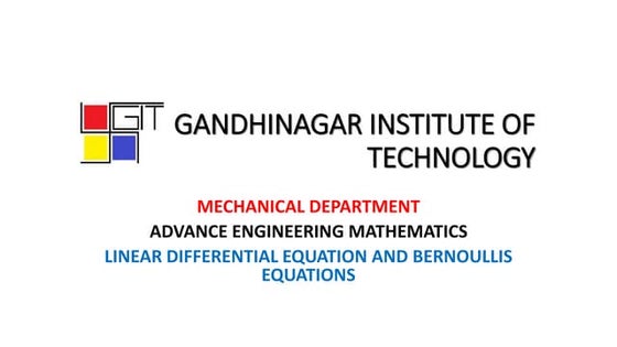 Linear Differential Equation Ppt