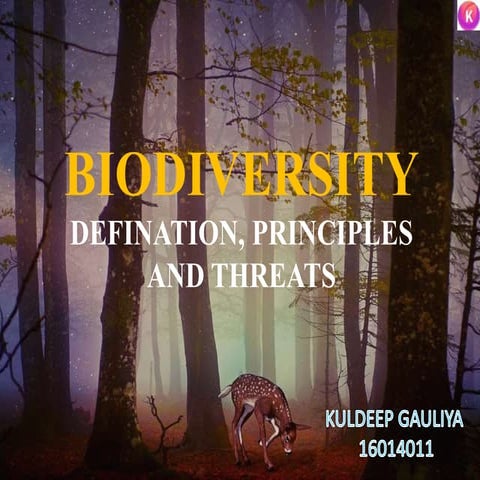 Biodiversity : Definitions, Principles and Threats | PPTX
