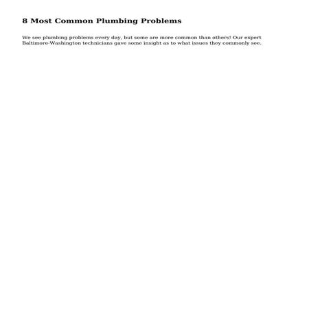 8 Most Common Plumbing Problems | PDF