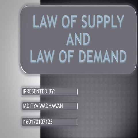 Law of Supply and Law of Demand | PPTX