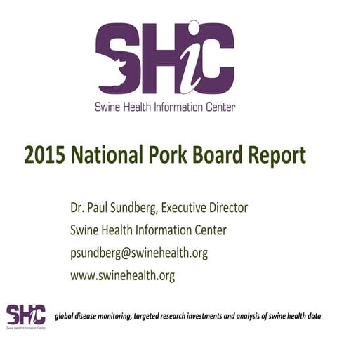 Dr. Paul Sundberg - Preparing for potential and emerging swine diseases ...
