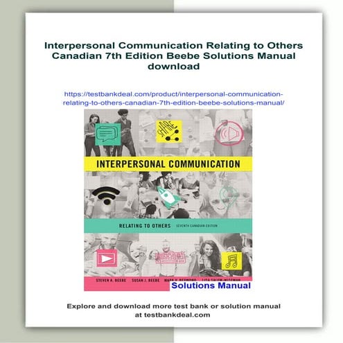 Interpersonal Communication Relating to Others Canadian 7th Edition ...